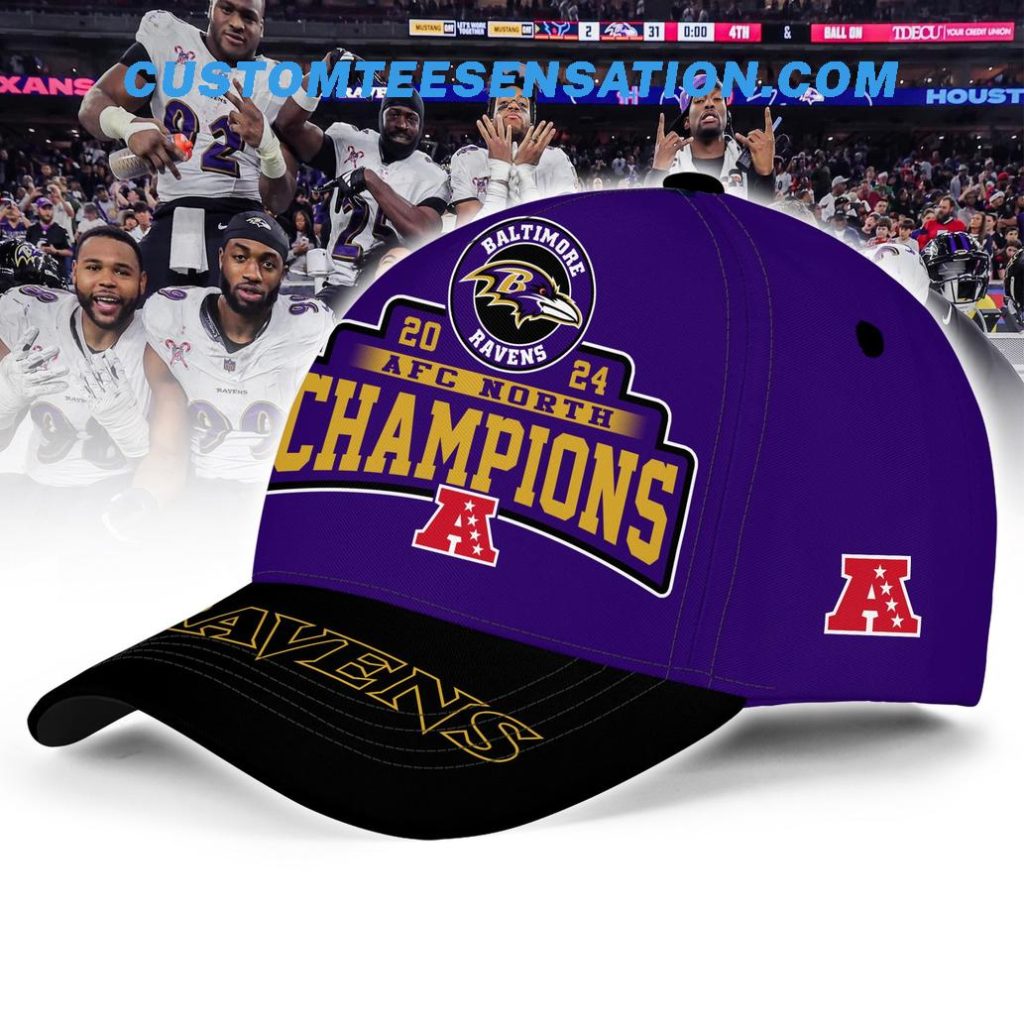 Baltimore Ravens 2024 AFC North Champions Cap - Customteesensation